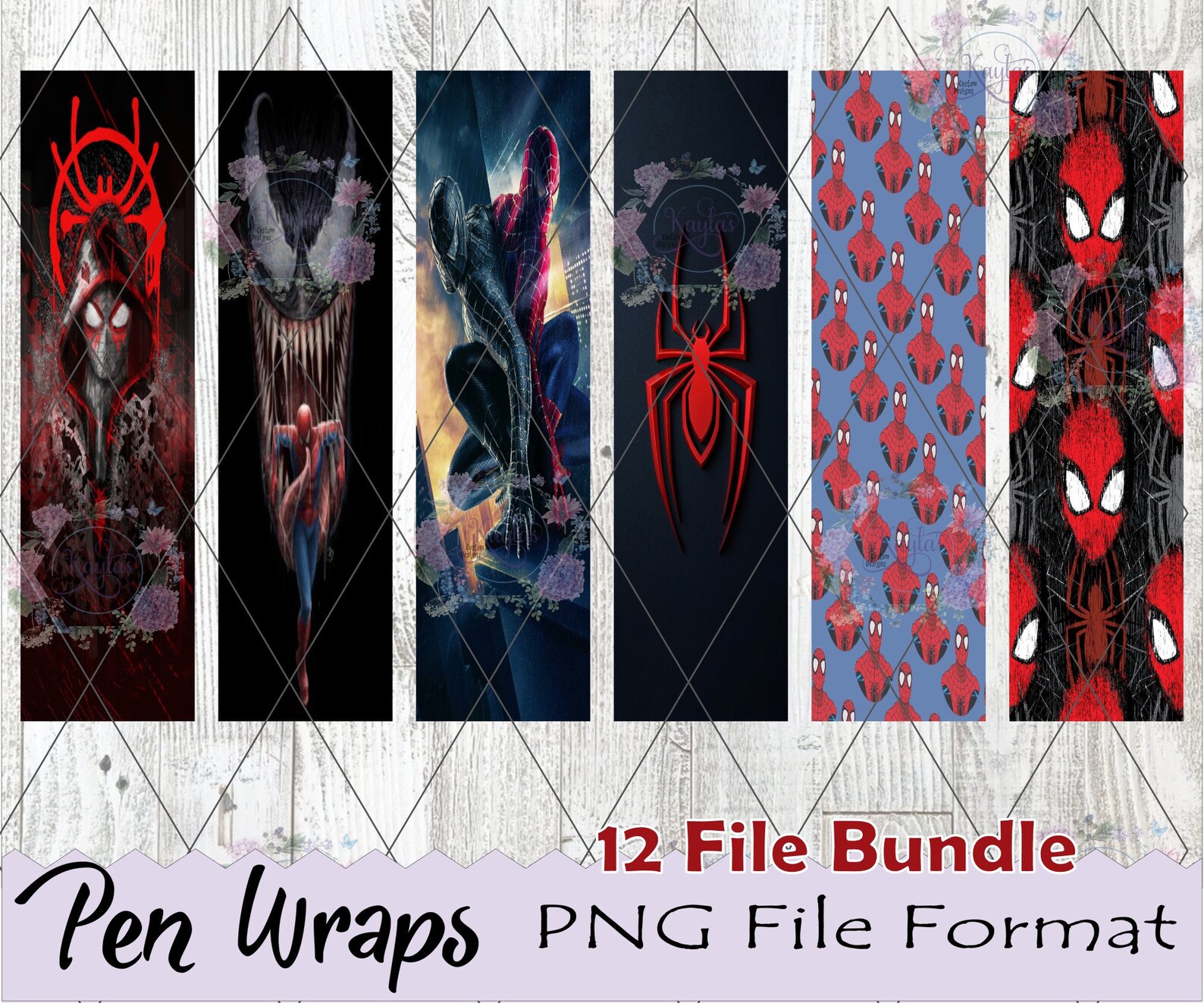 Spider Pen Wraps Super Hero Pen Wraps Spider Guy PNG - Etsy