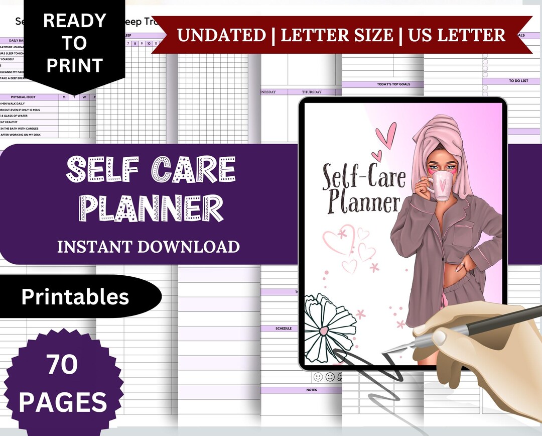 Self-care Planner Printable Mindfulness Workbook Self-love Journal ...