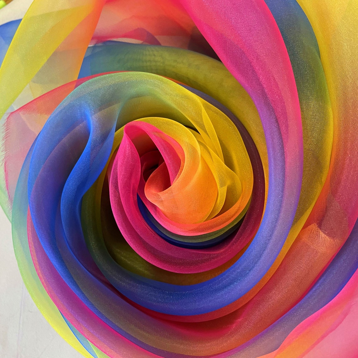 Rainbow Organza Fabric Fantasia Dress Costume Fancy Dress Voile ...