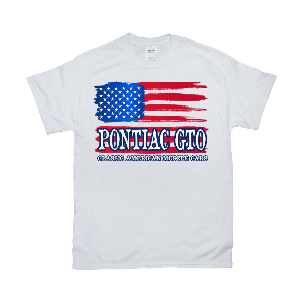 Pontiac GTO American Flag T-shirt Horizontal, Gildan Unisex Shirt ...