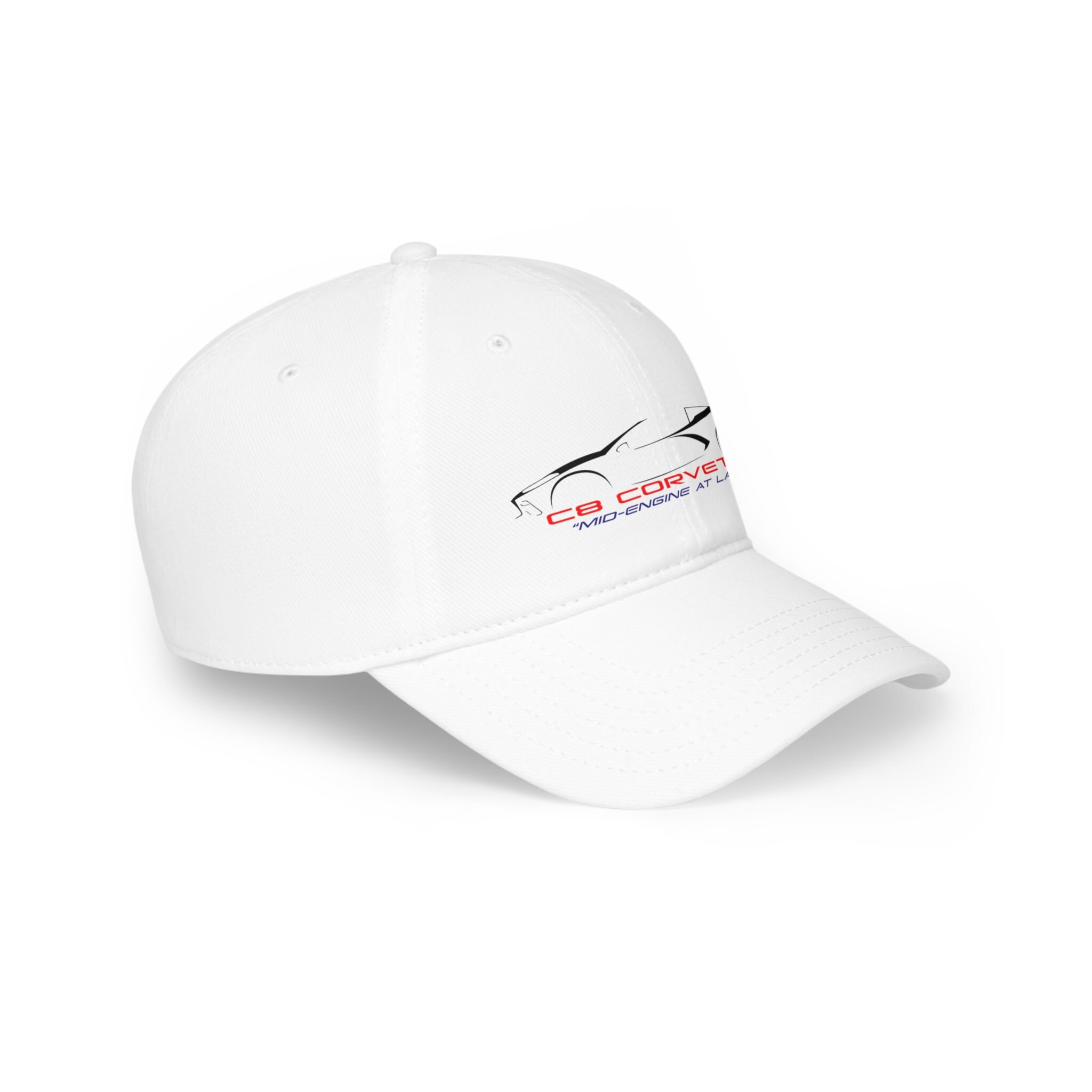C8 Corvette Ball Cap, C8 Corvette Gift, White C8 Corvette Profile ...