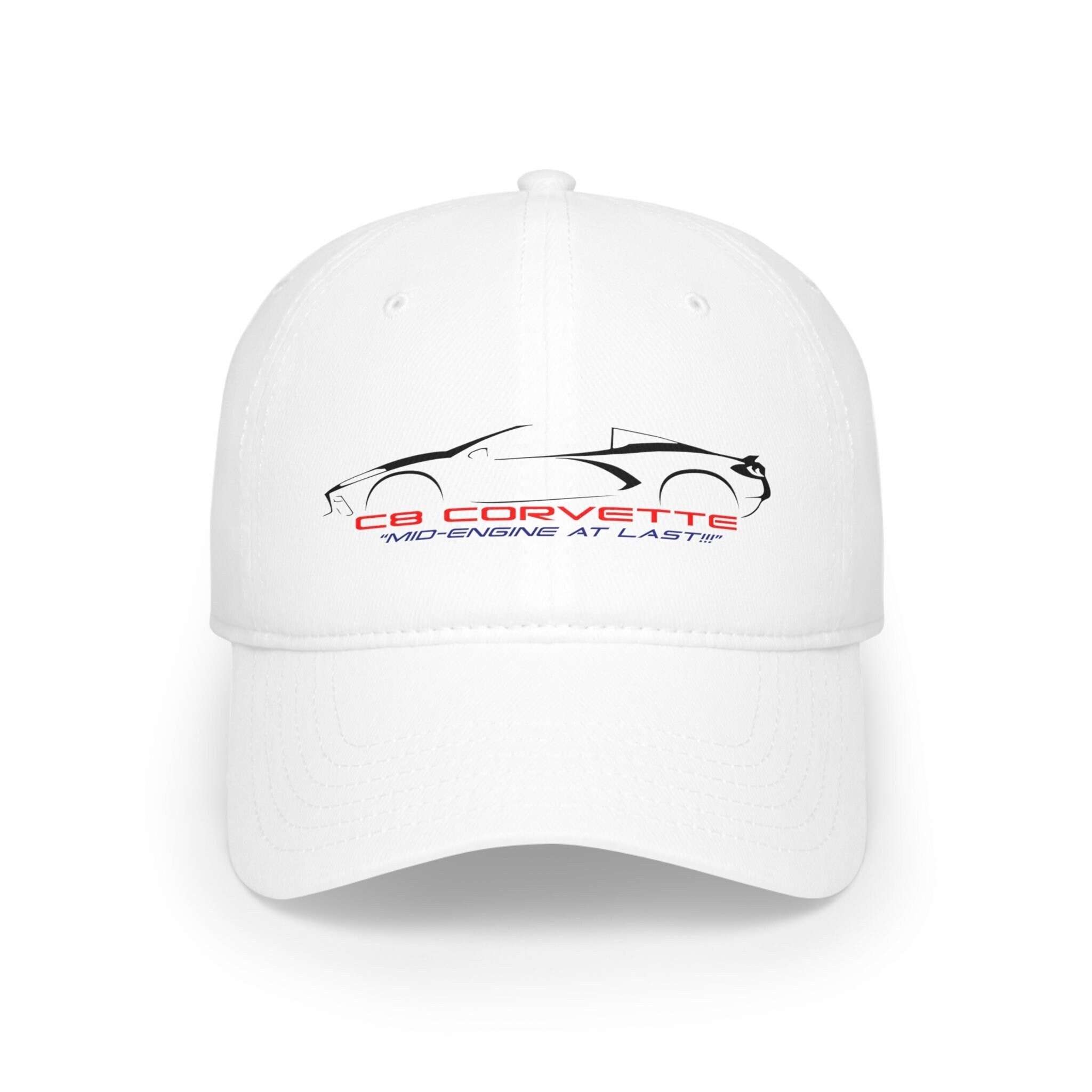 C8 Corvette Ball Cap, C8 Corvette Gift, White C8 Corvette Profile ...