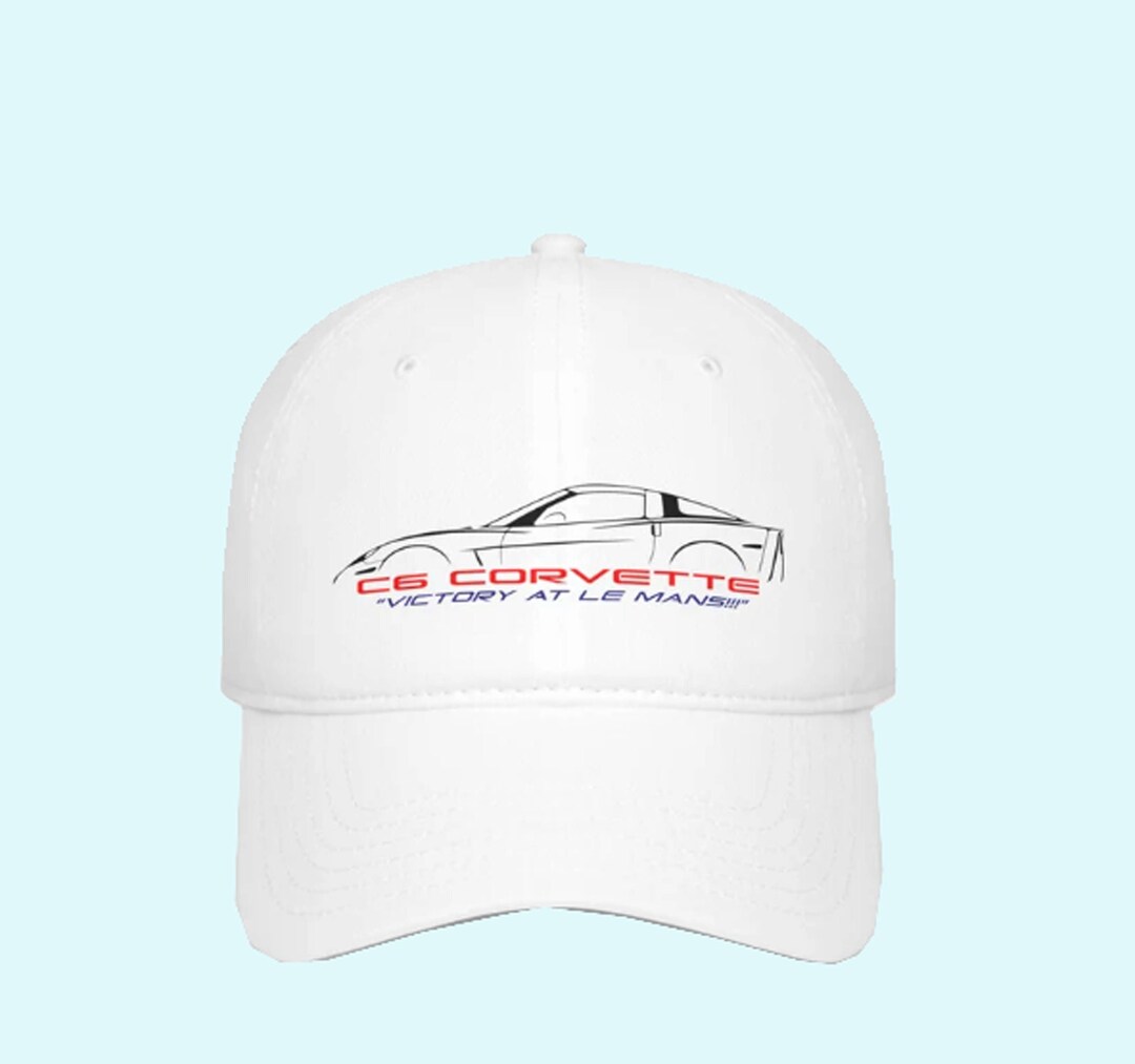 C6 Corvette Ball Cap, C6 Corvette Gift, White C6 Corvette Profile ...