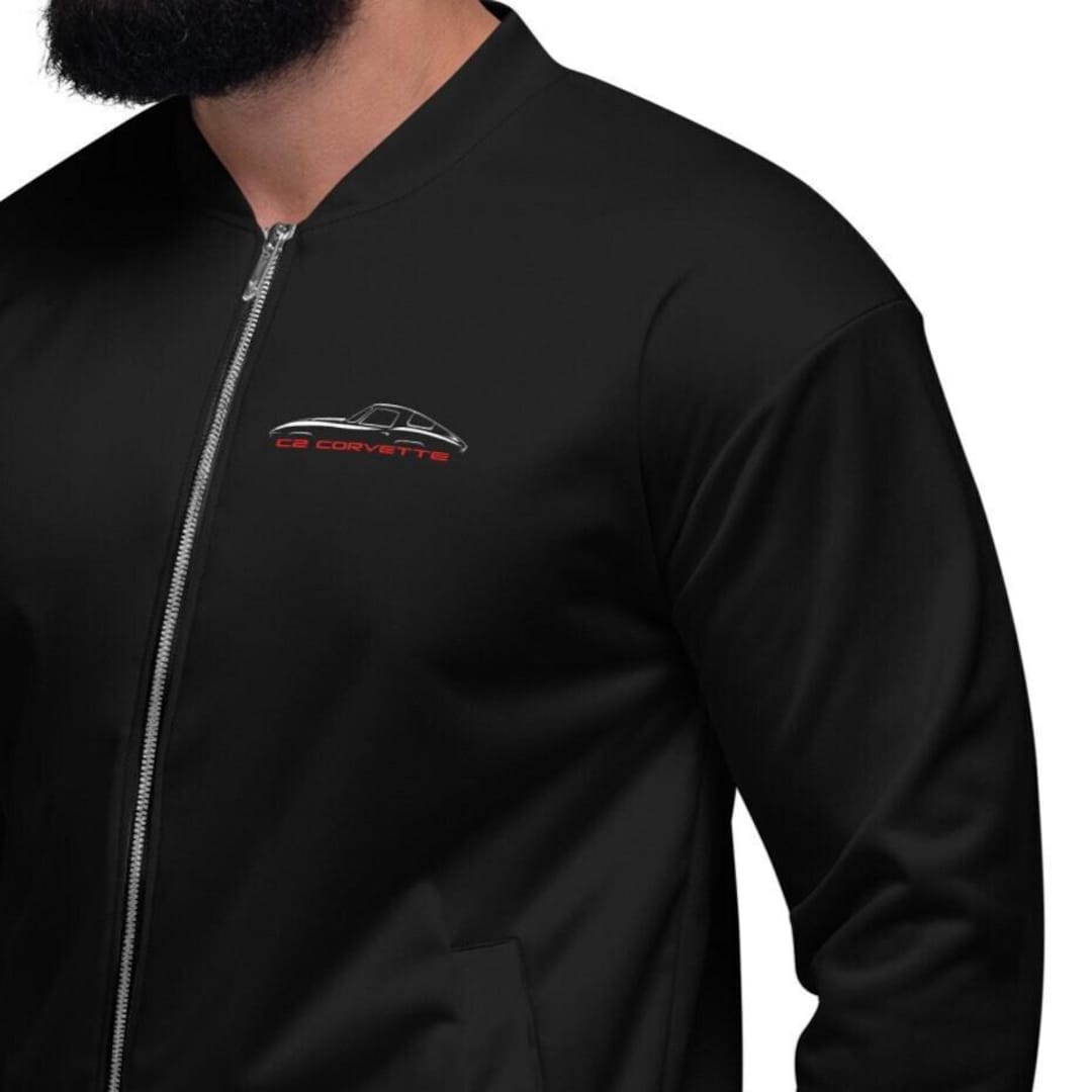 C2 Corvette Lover Bomber Jacket, Polyester With Fleece Lining Corvette ...