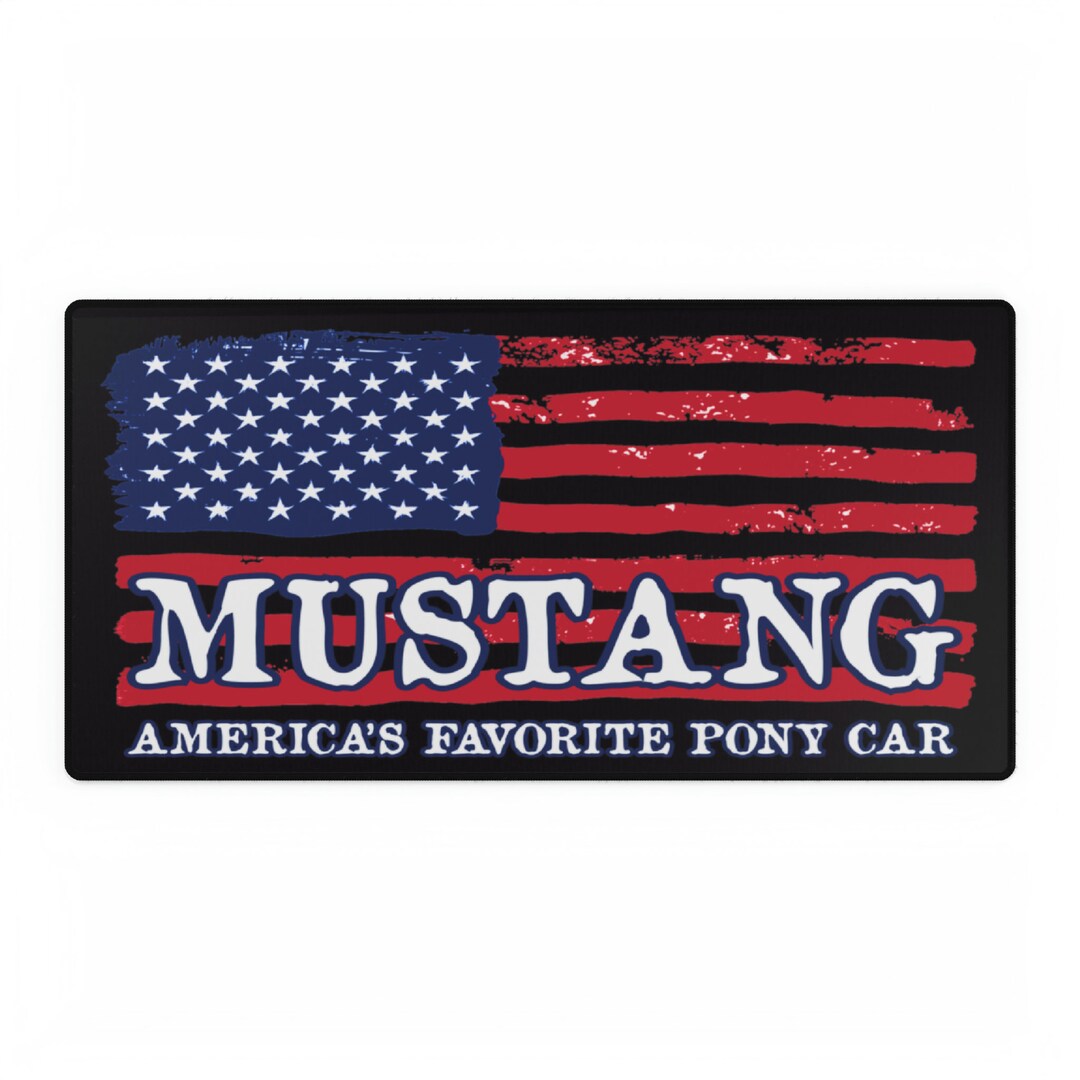 Mustang Lover Desk Mat, Mustang Flag Art Gift, Mustang Lover Desk Gift ...