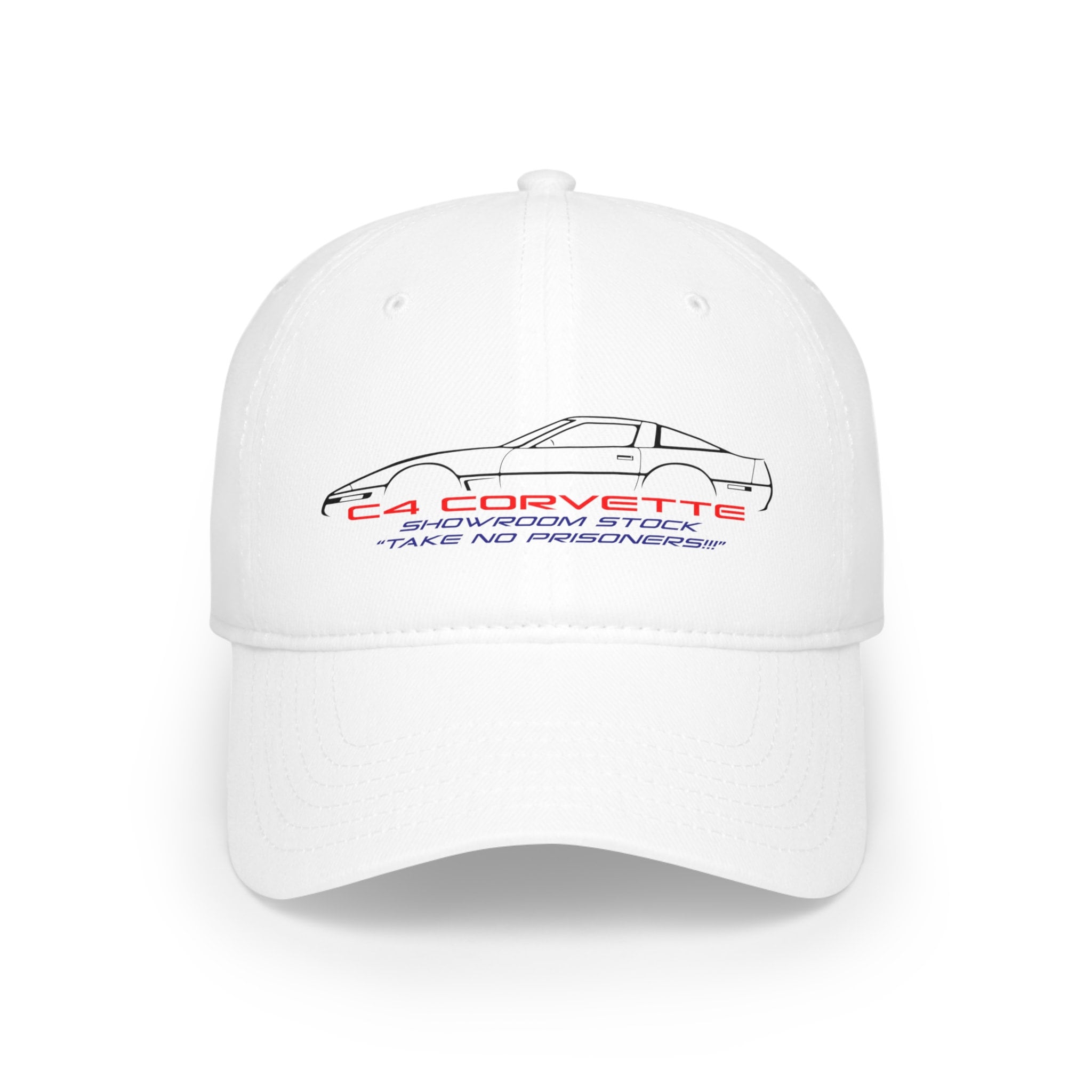 C4 Corvette Ball Cap, C4 Corvette Gift, White C4 Corvette Profile ...