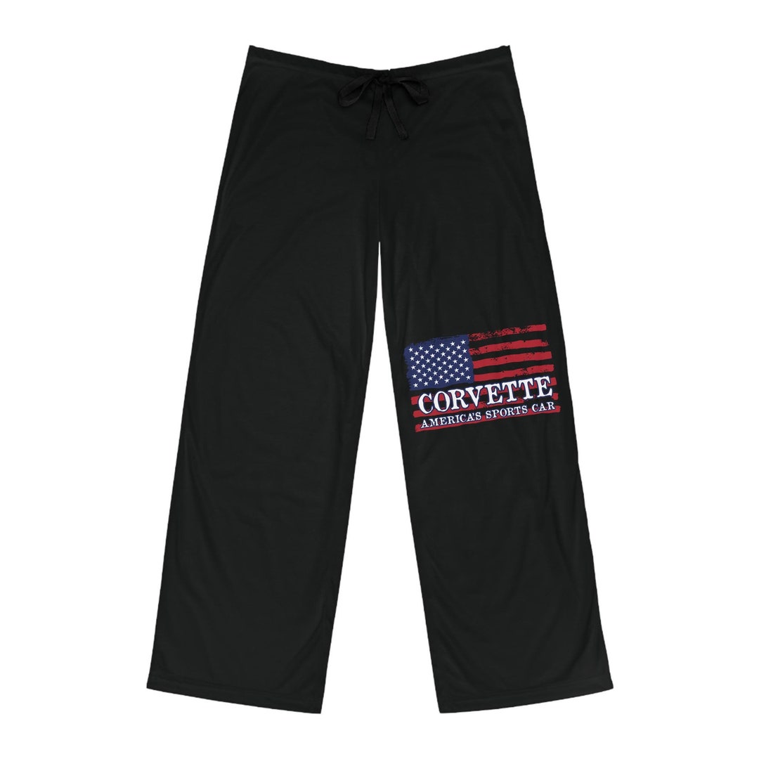 Corvette Lover Men's Pajama Pants, Corvette Flag Pajama Pants Dad Gift ...