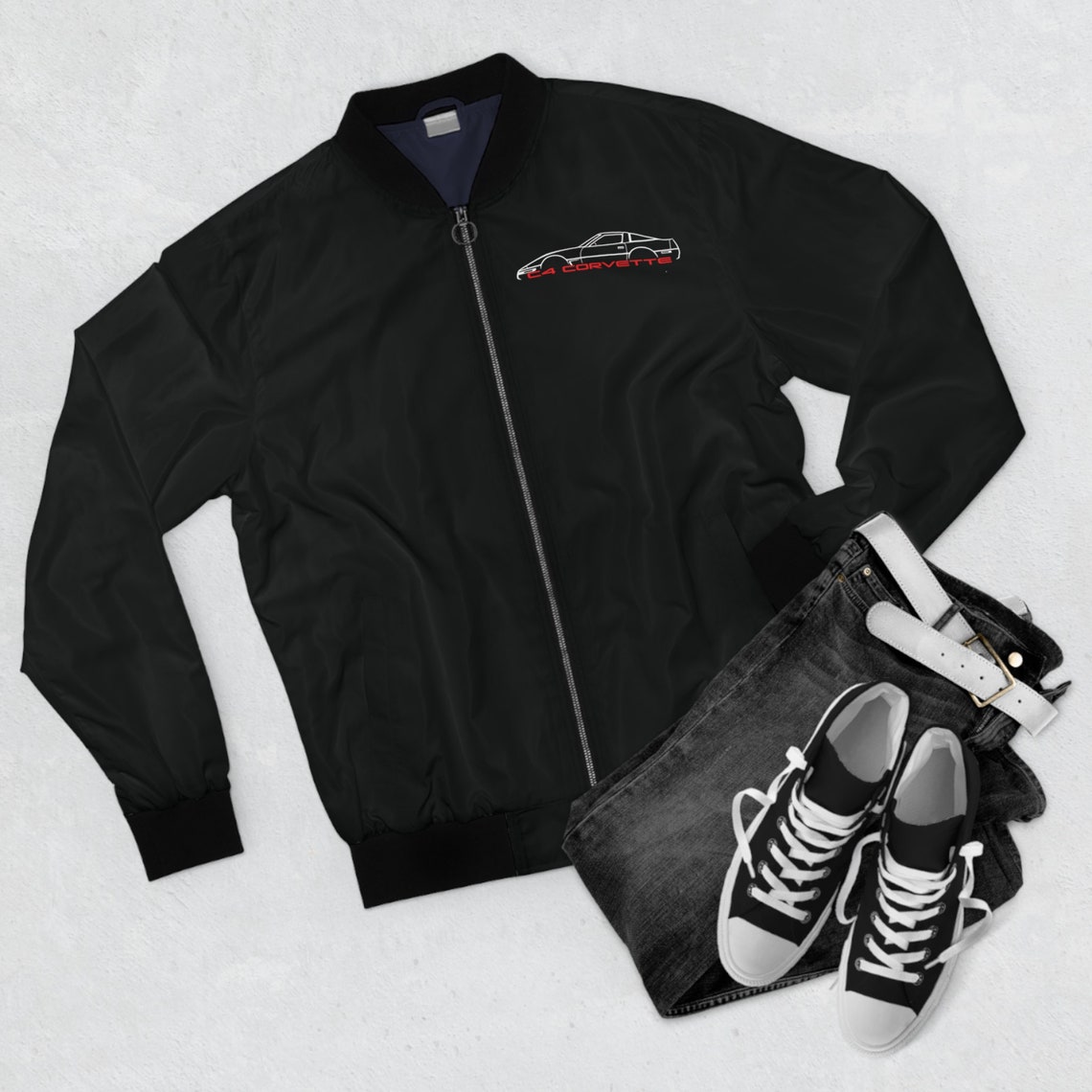 C4 Corvette Lover Bomber Jacket, C4 Corvette Gift, C4 Corvette ...