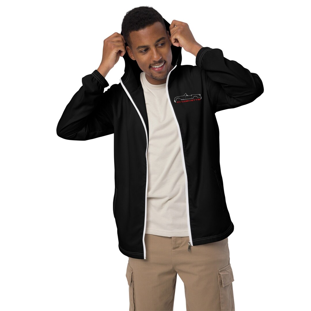 C1 Corvette Lover Windbreaker Jacket, C1 Corvette Profile Art on Front ...