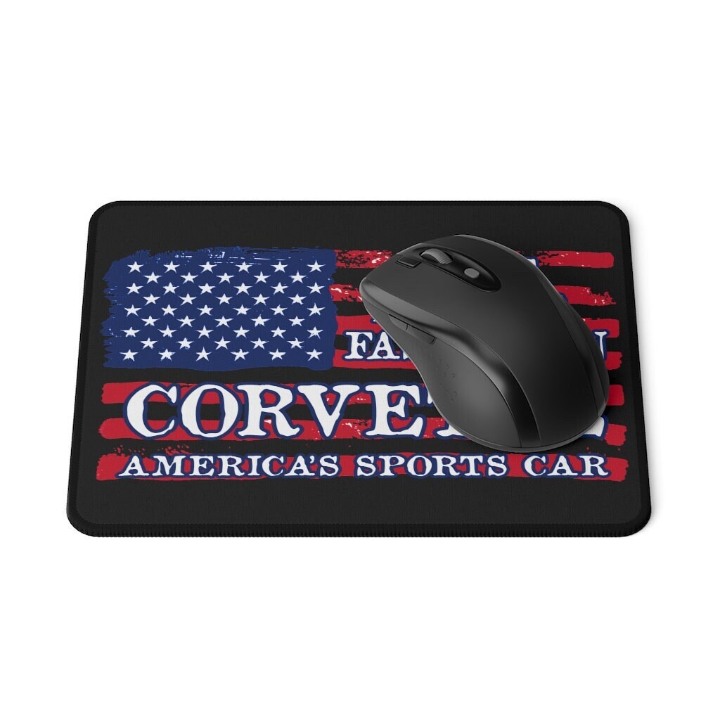 Corvette Mouse Pad, Corvette Make America Fast Again Flag 1953 to C8 ...