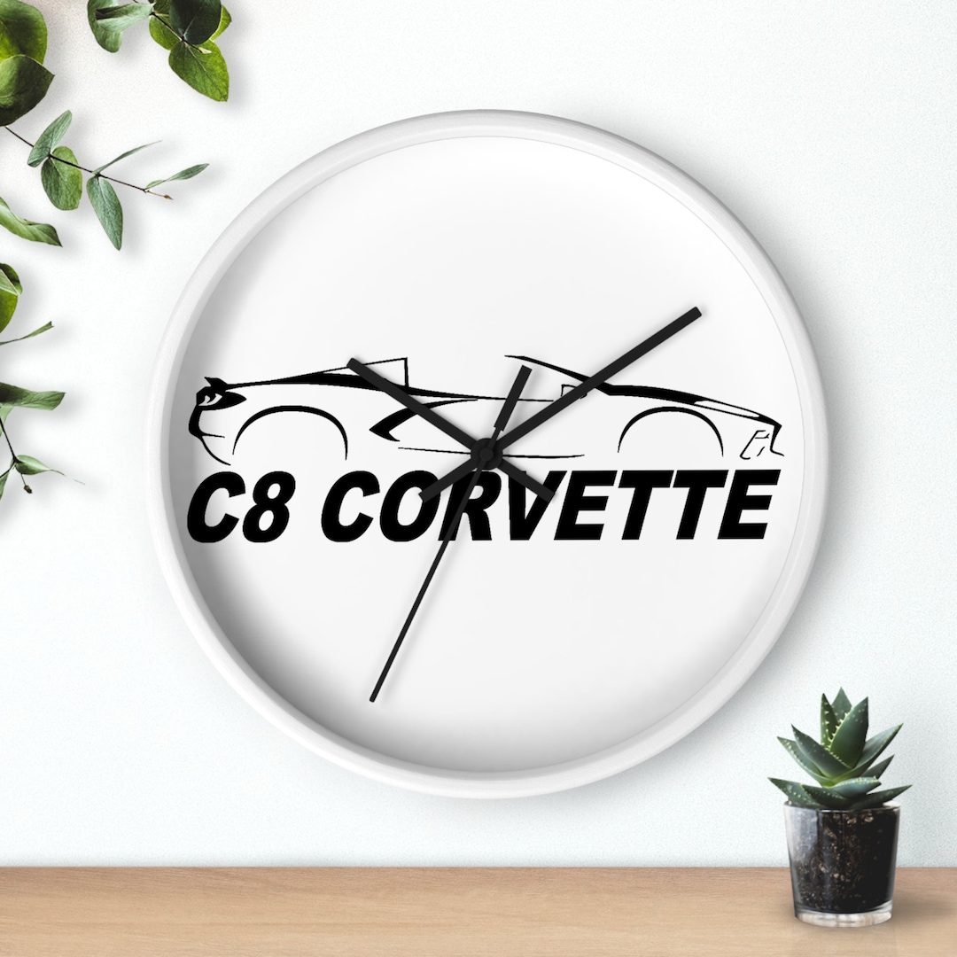 C8 Corvette Wall Clock, Corvette Man Cave Gift, Corvette Lover Wall ...
