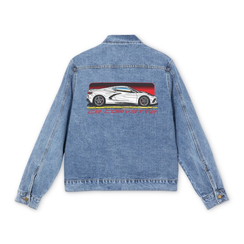 C8 Corvette Lover Denim Jacket, Corvette Gift, Corvette Dad Denim Jean ...