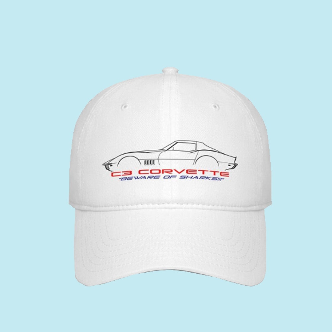 C3 Corvette Ball Cap, C3 Corvette Gift, White C3 Corvette Profile ...