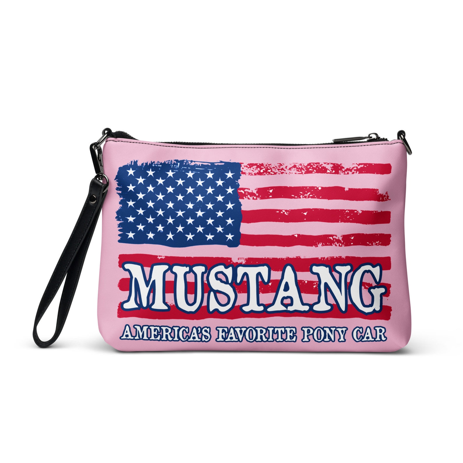 Mustang Flag Crossbody or Clutch Bag, Mustang Lover Gift, Mustang Pink ...