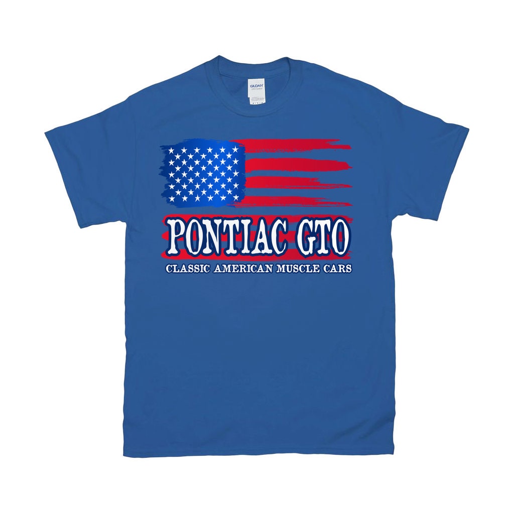 Pontiac GTO American Flag T-shirt Horizontal, Gildan Unisex Shirt ...