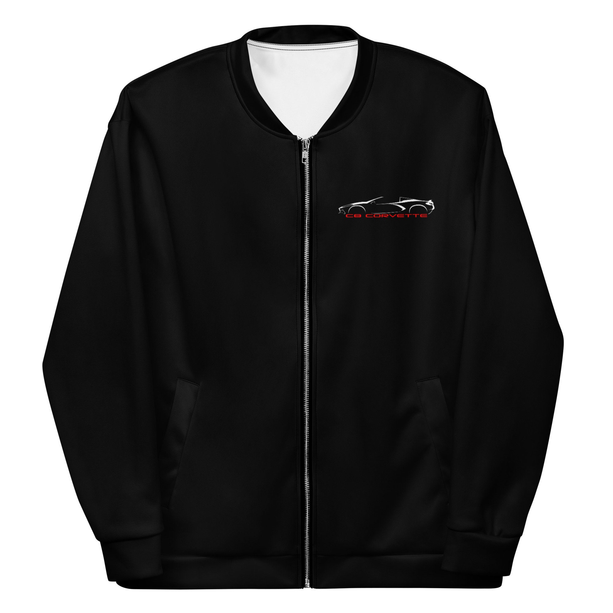 C8 Corvette Lover Bomber Jacket, Unisex Sizes, Polyester With Fleece ...