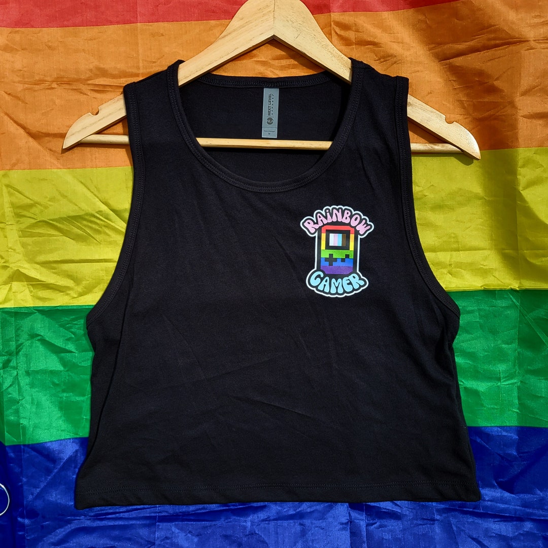 Rainbow Gamer Pride Video Game Inspired Festival-style Cropped Tank Top ...