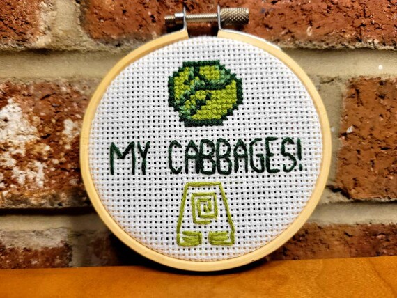 My Cabbages ATLA Anime Inspired Cross Stitch Wall Decor in - Etsy