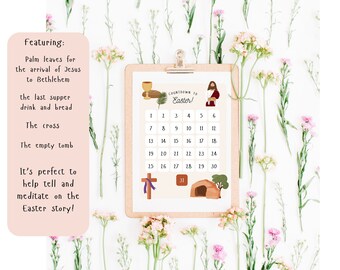 Easter Printable, Easter Countdown, Digital Download, Easter Wall Decor ...