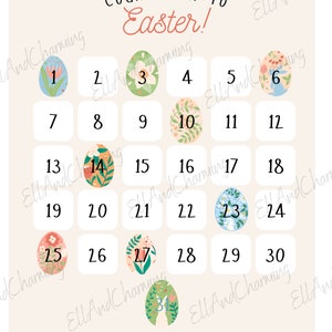 Easter Printable, Easter Countdown, Digital Download, Easter Wall Decor ...