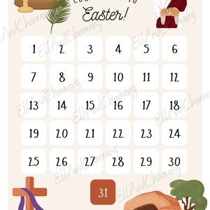 Easter Countdown, Jesus Calendar, Christian Easter Printable, Digital ...
