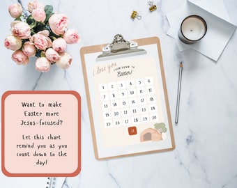 Easter Printable, Easter Countdown, Digital Download, Easter Wall Decor ...