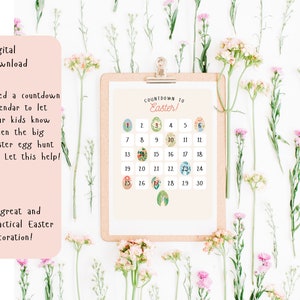 Easter Printable, Easter Countdown, Digital Download, Easter Wall Decor ...