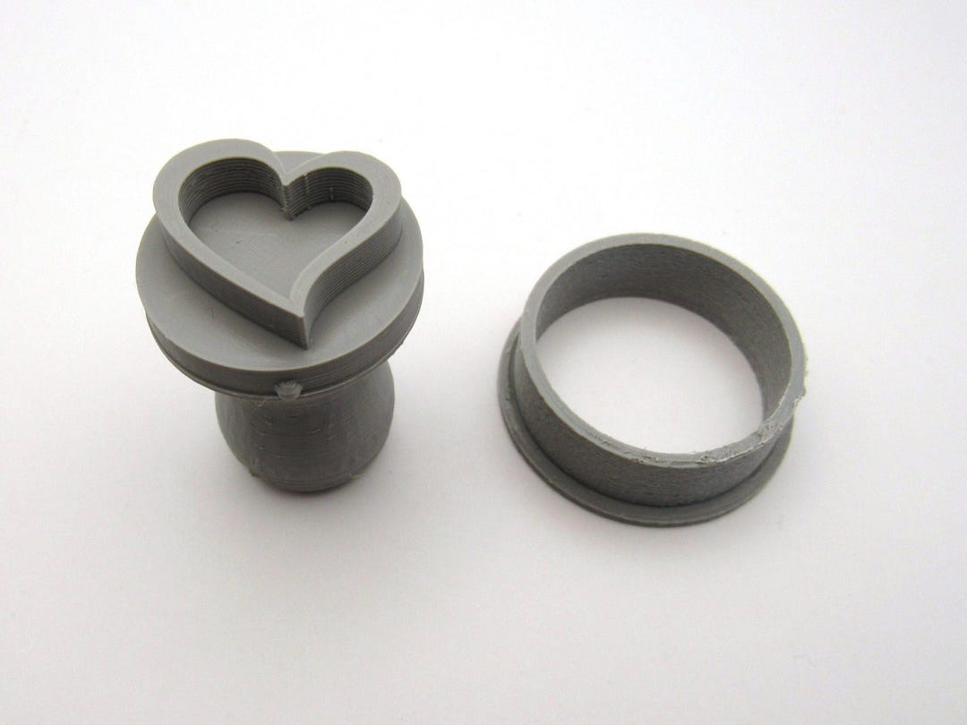 Clay Pottery Stamp Slanted Open Heart Stamp With Cutter - Etsy