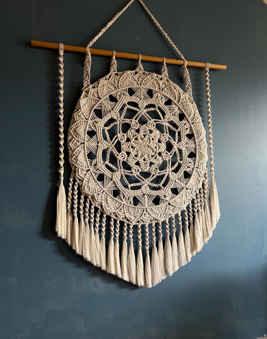 Extra Large Round Macrame Wall Hanging, Round Boho Macrame, Round Room ...
