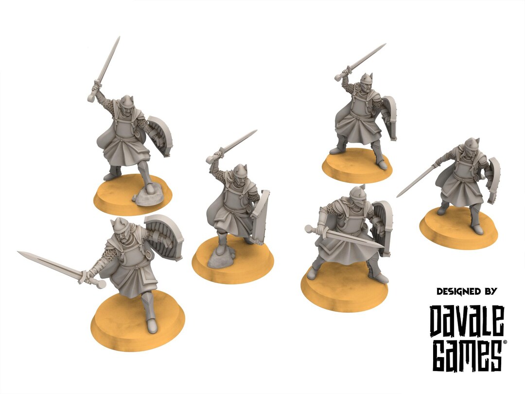 Gandor - High Human Warriors With Spear - Davale Miniatures - Etsy