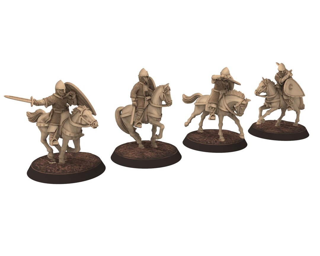 Medieval Norman Cavalrymen With Swords, 11th Century, Medieval Soldiers ...