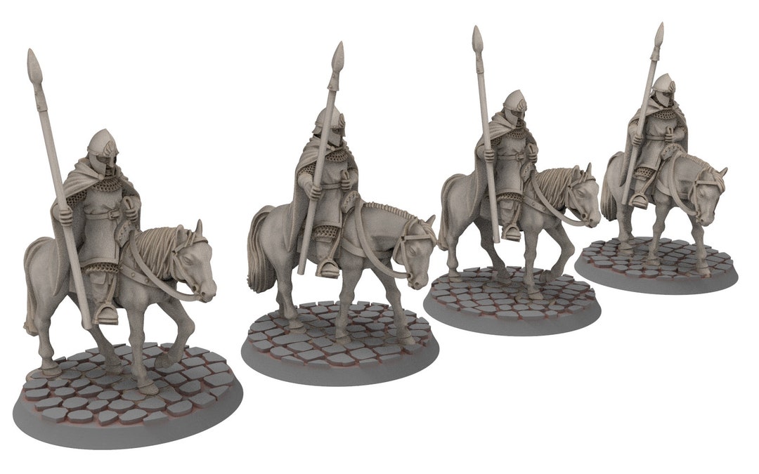 Gandor Citadel Guard Lancer Cavalry Spearmen, Defender of the City Wall, Miniature for Wargame D ...