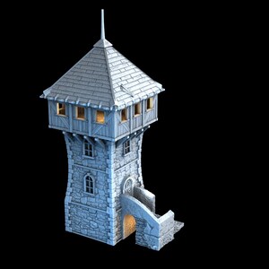 Medieval Town Scenery Building - Defense Tower - PLA for Oldworld ...