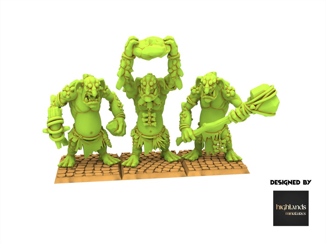 Orc & Goblin - Cave Trolls - Goblin Tribes - Highlands Miniature - Etsy