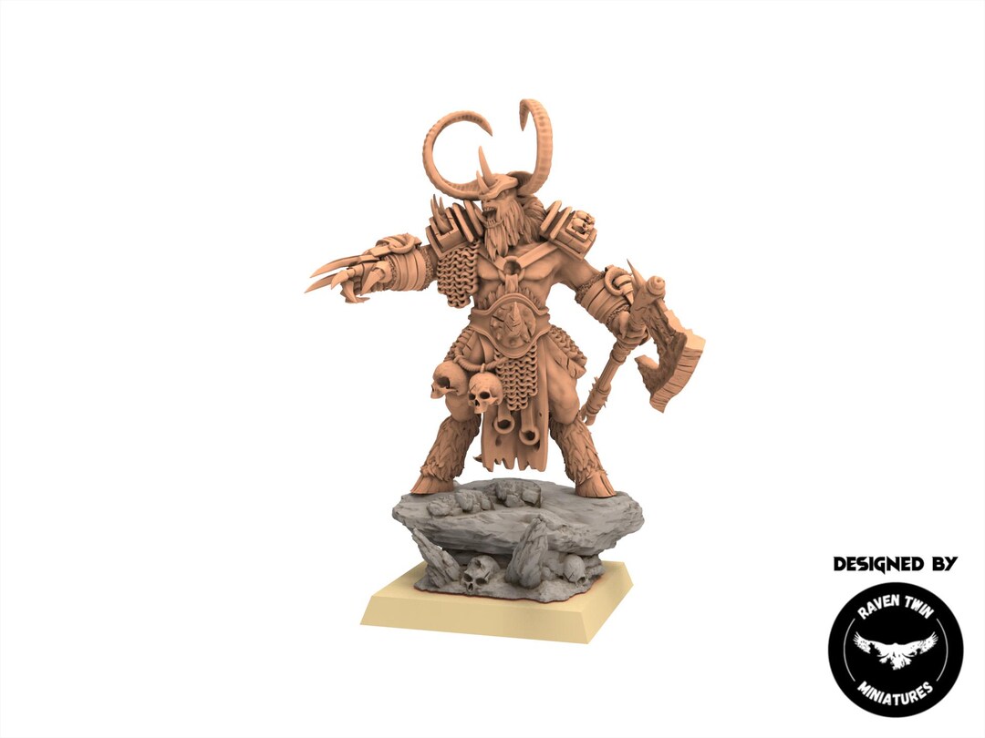 Beastmen - Warlord, Beastmen, Warriors of Chaos, 28mm, 32mm - Etsy UK