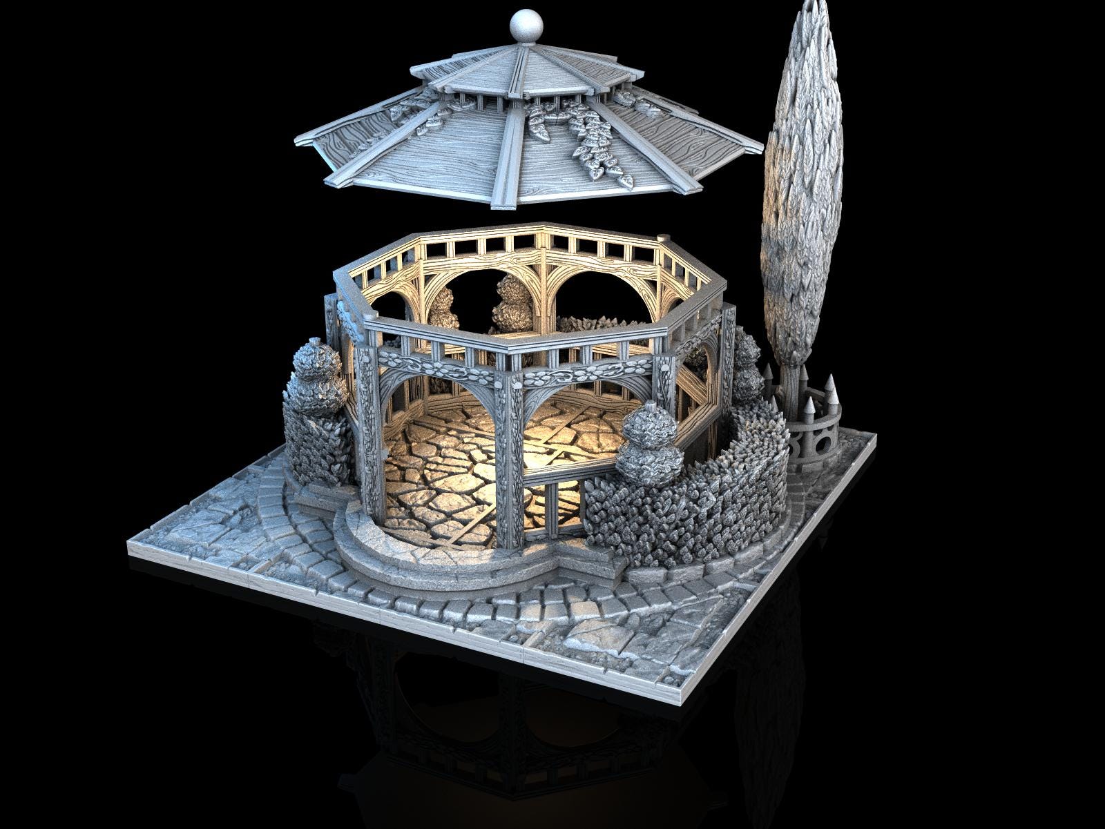 Medieval Town Scenery Building - Gazebo - PLA for Oldworld, Dungeon ...