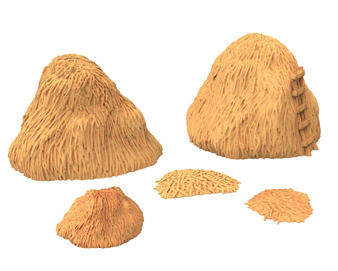 Medieval Town Scenery Building - Haystacks - PLA for Oldworld, Dungeon ...