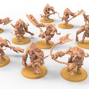 Beastmen - Squad of Demolisher Minotaurs Beastmen Warriors of Chaos - Etsy