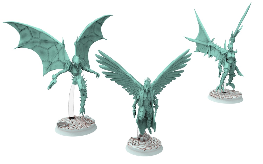 Dark City - Flying Cursed Scout Warriors Boss Captain Dark Eldar Drow ...