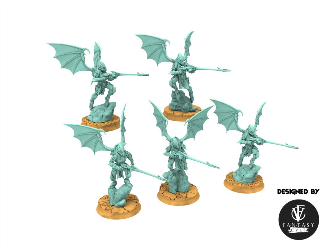 Dark City - Flying Cursed Scout Warriors Dark Eldar Drow - Etsy
