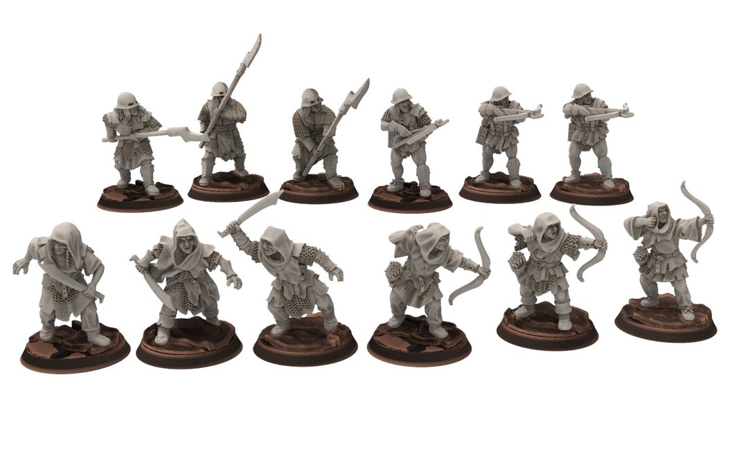Orcs Horde Orc Scout and Heavy Infantry, Orc Warriors Warband, Middle ...