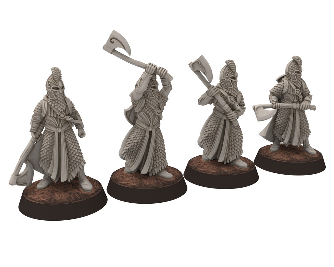 Darkwood - Armored Wood Elves Warriors With Axes - Medbury Miniatures ...