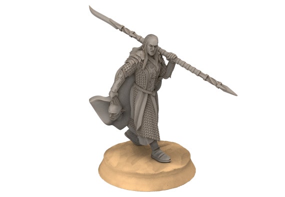 Darkwood Wooden Elf Captain Middle Rings Miniatures for D&D - Etsy
