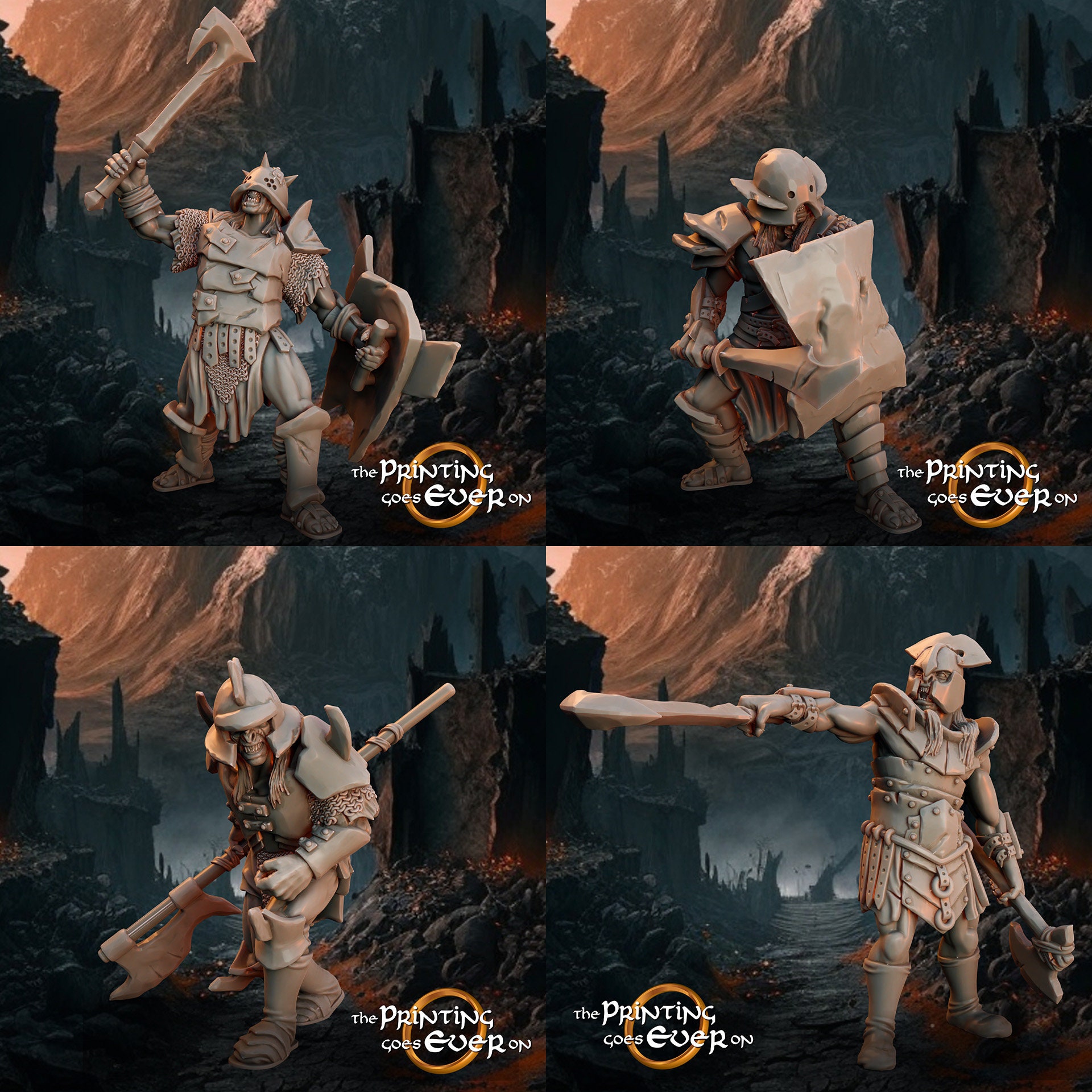 Orcs Horde Assault Orcs Ruined City River Warriors Warband - Etsy