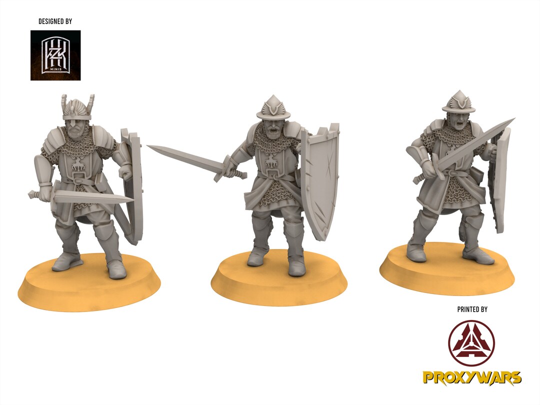Gandor - Swordmen, Defender of the City Wall, Miniature for Wargame D&D ...