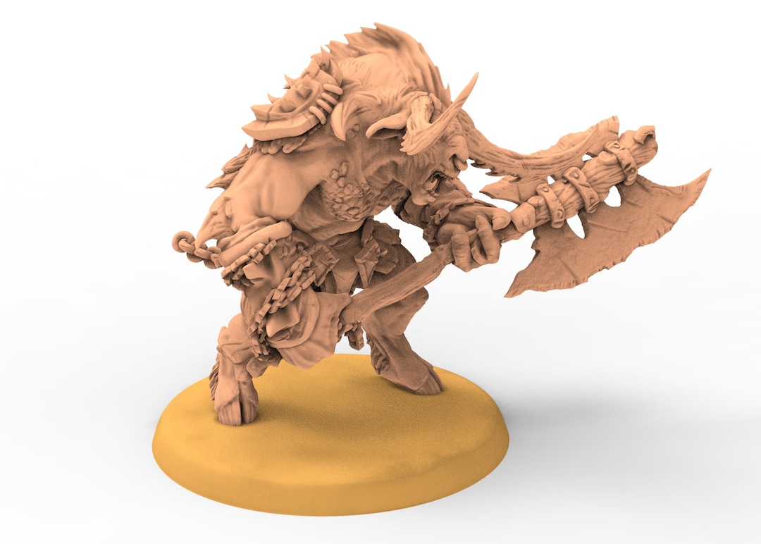 Beastmen - Squad of Demolisher Minotaurs Beastmen Warriors of Chaos - Etsy