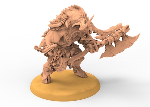 Beastmen Squad of Demolisher Minotaurs Beastmen Warriors of - Etsy