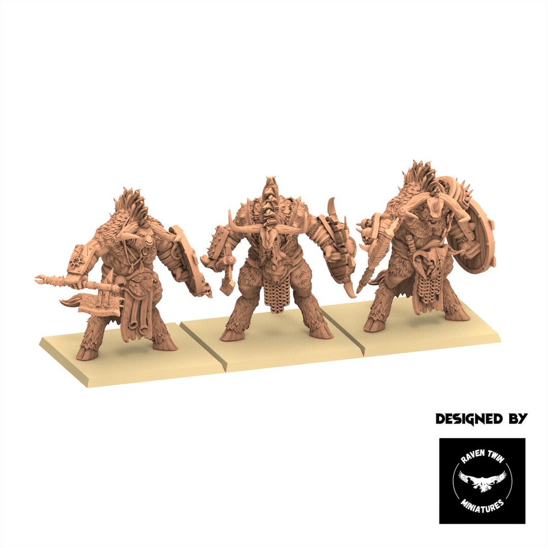 Beastmen - Squad of Minotaurs Beastmen Warriors of Chaos - Etsy