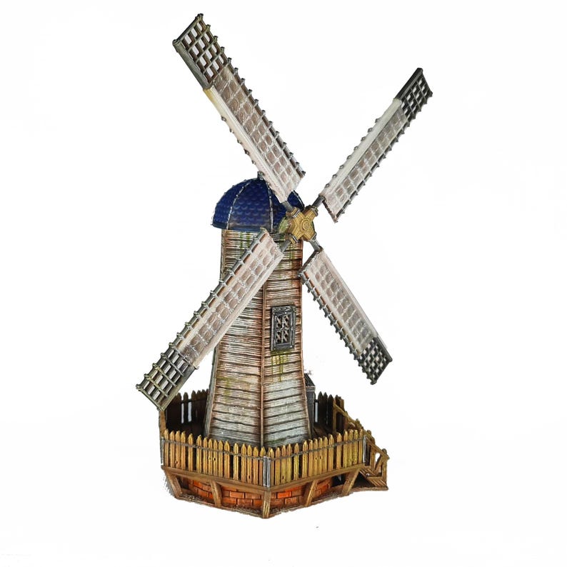 Medieval Town Scenery Building - Windmill - PLA for Oldworld, Dungeon ...