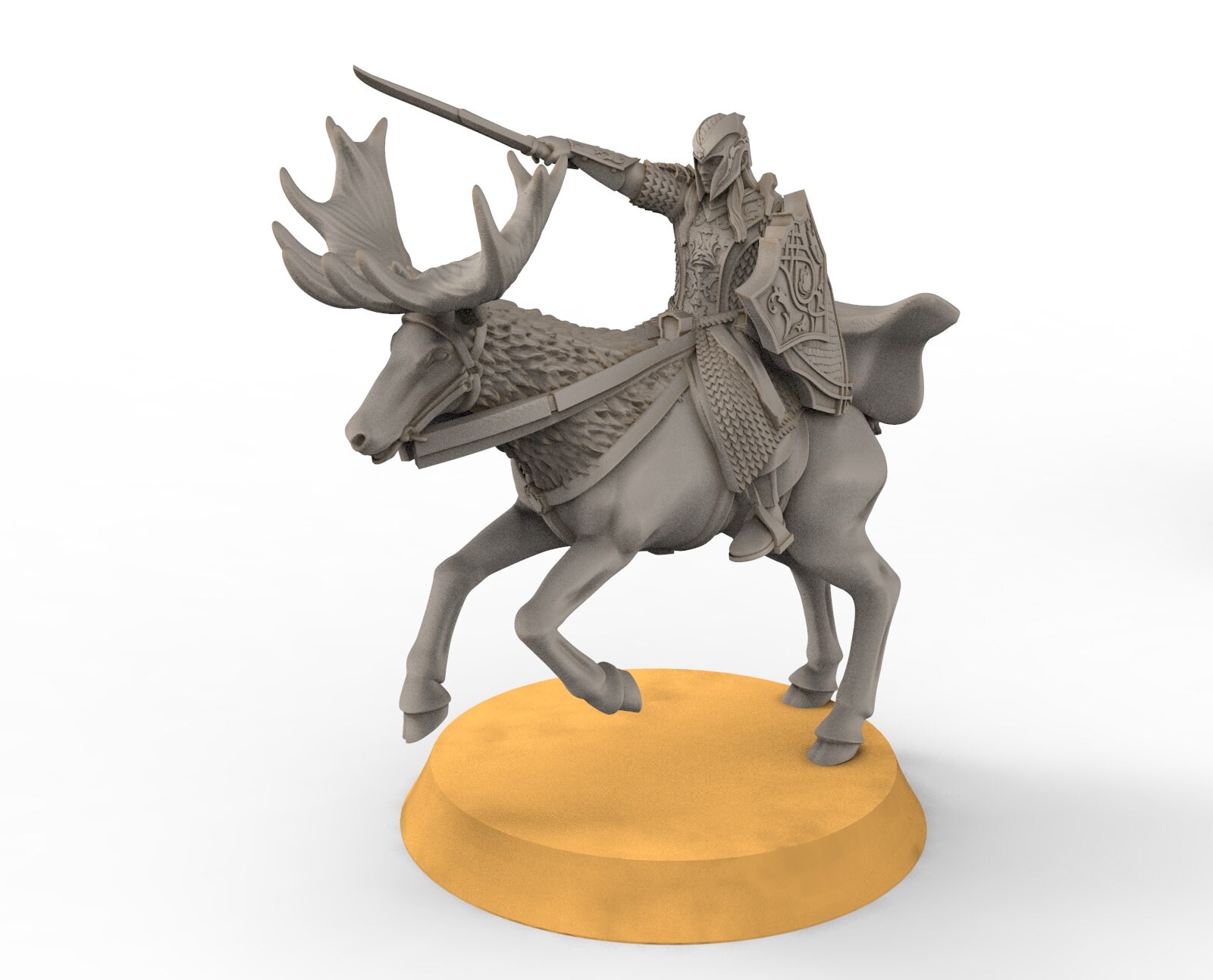 Darkwood Armoured Wood Elves on Elk Middle Rings Miniatures - Etsy